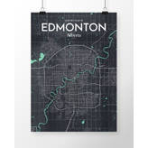 OurPoster.com 'Edmonton City Map' Graphic Art Print Poster in Ink ...