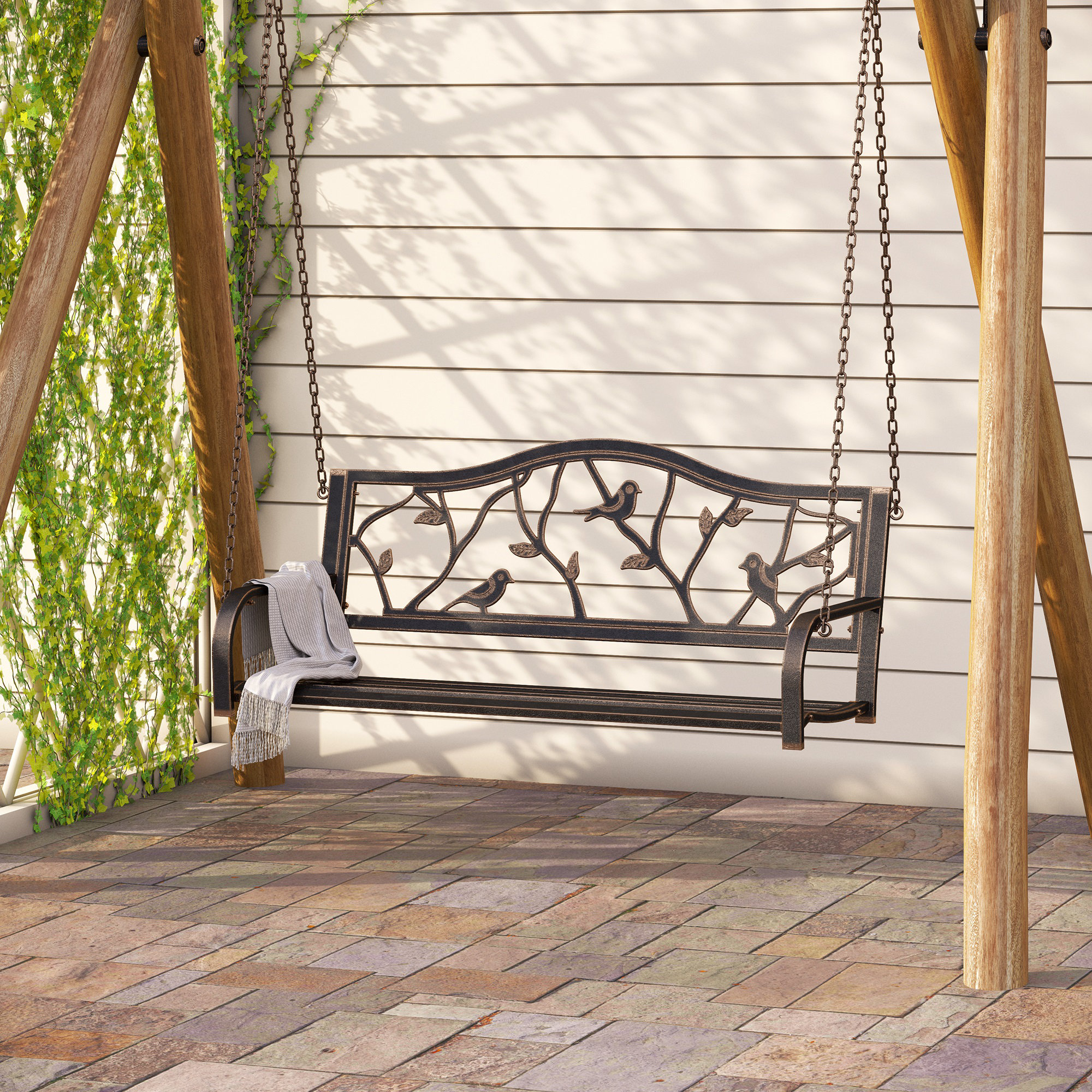 Red Barrel Studio® Gostkowski Porch Swing & Reviews | Wayfair