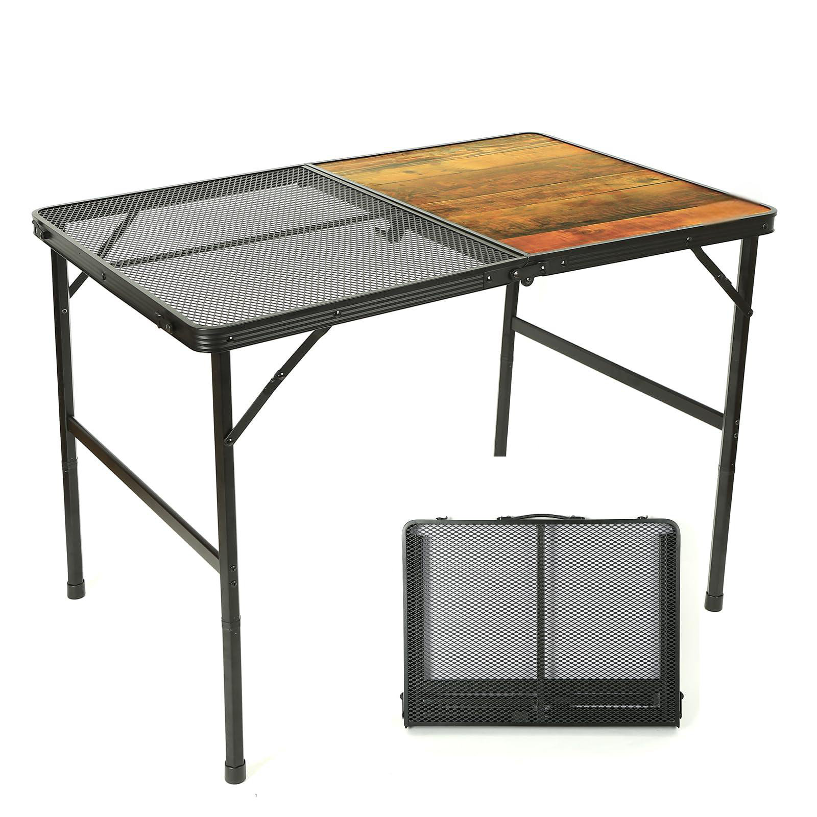 BOJUNTAN Portable Camping Table Ultralight Aluminum Folding Grill Table ...