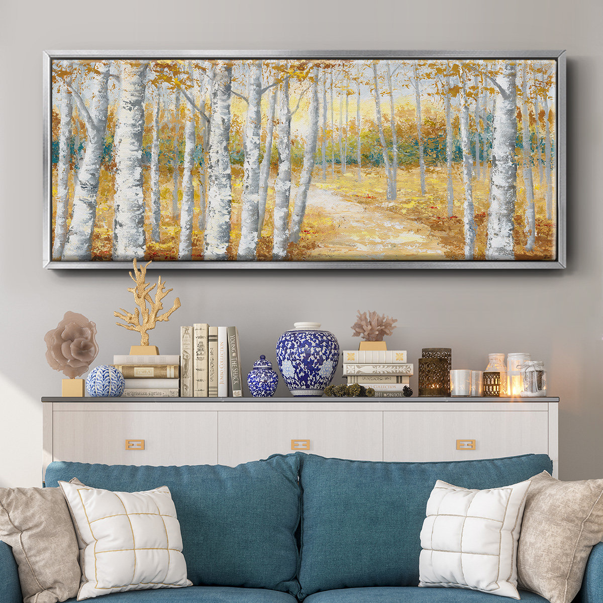 Red Barrel Studio® Birch Path I- Framed Canvas | Wayfair