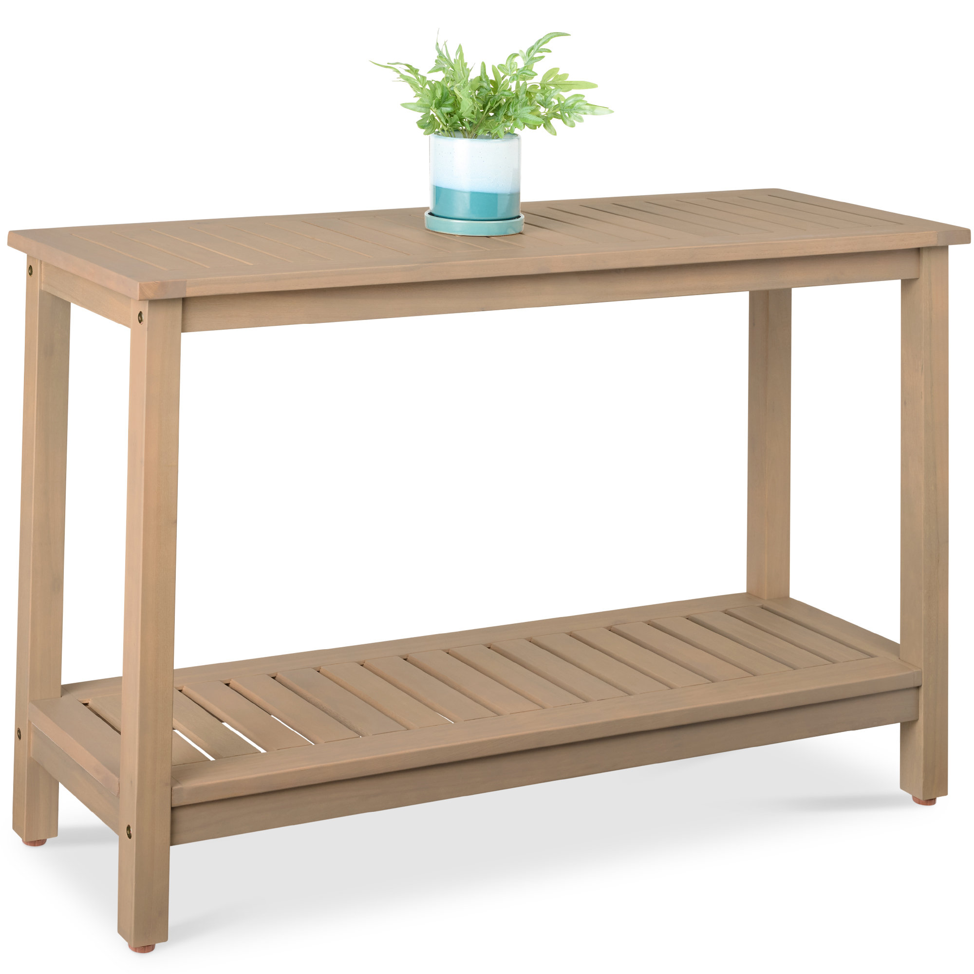 Rosecliff Heights 48In 2-Shelf Indoor Outdoor Wooden Console Table ...