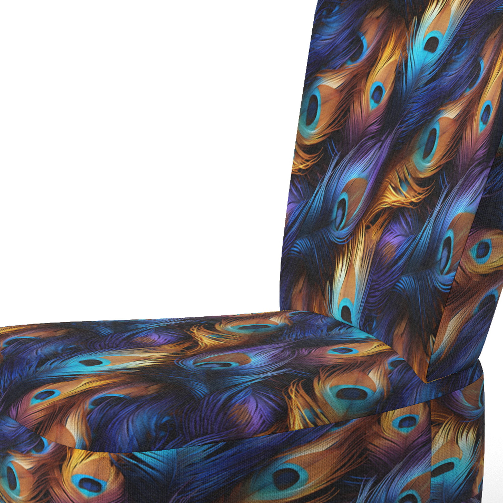 Red Barrel Studio® Blue And Pruple Vibrant Feather I - Upholstered ...