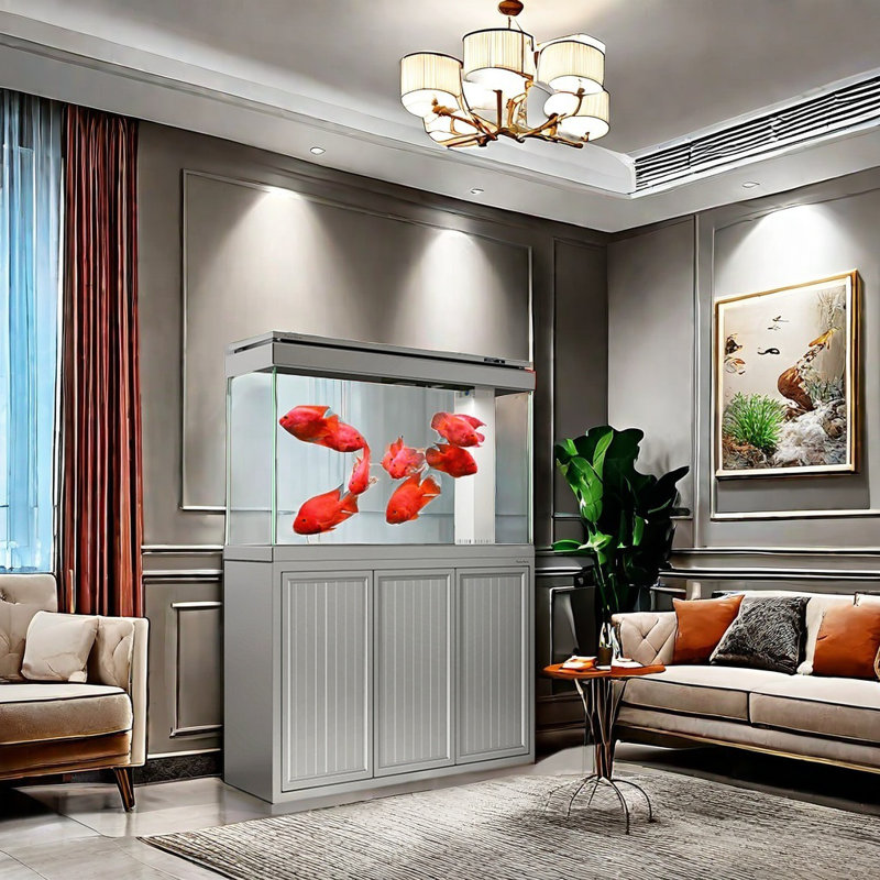 Lingxis Simple Rectangular Gray Grey Aquarium Tank | Wayfair