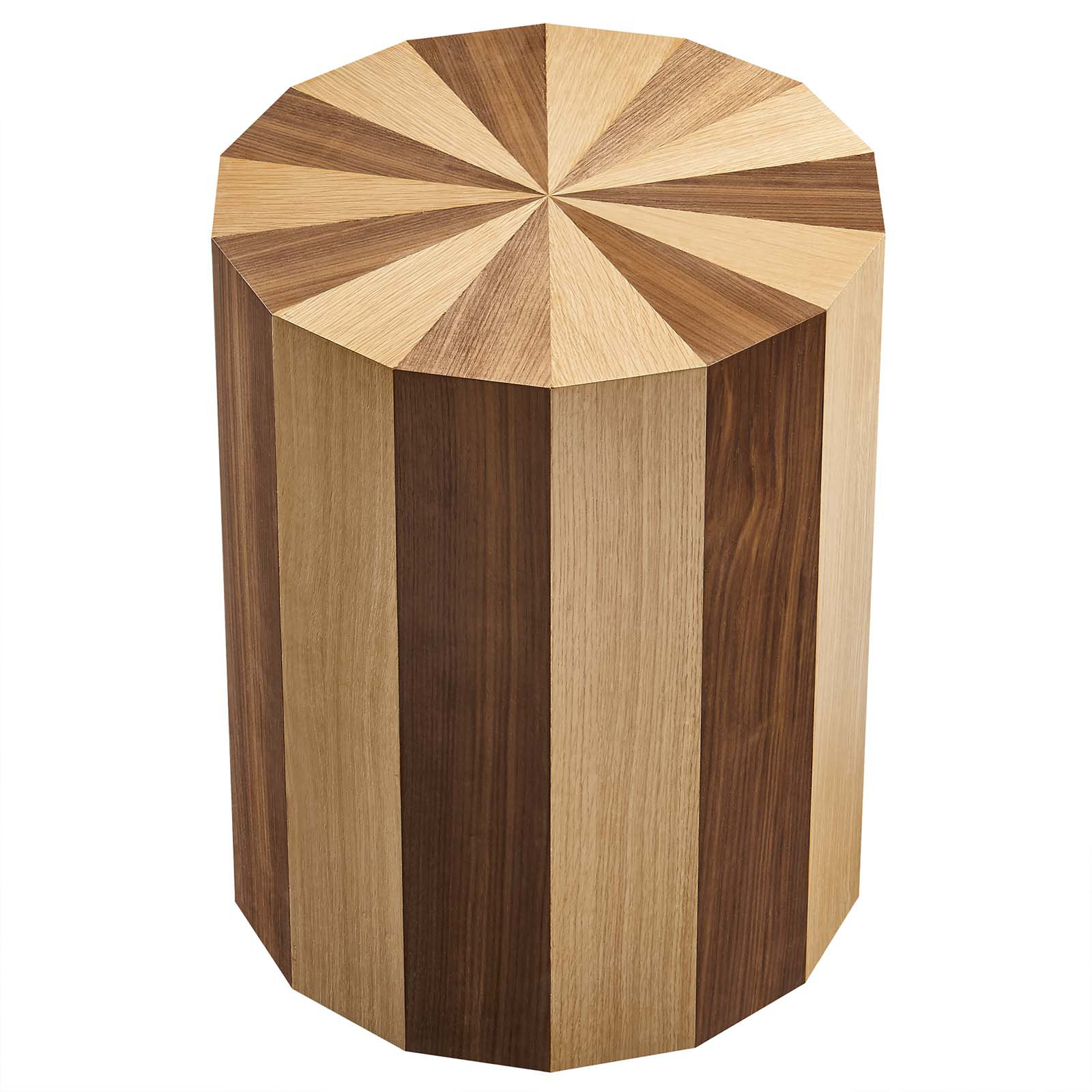 Modway Twirl Two-Toned Wood Veneer Side Table In Oak Walnut | Wayfair