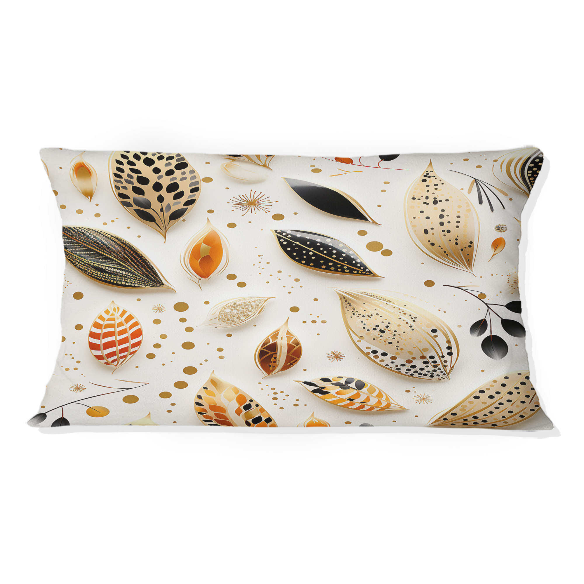 Design Art Boho Chic Botanical Stone - Floral Polyester Pillow | Wayfair