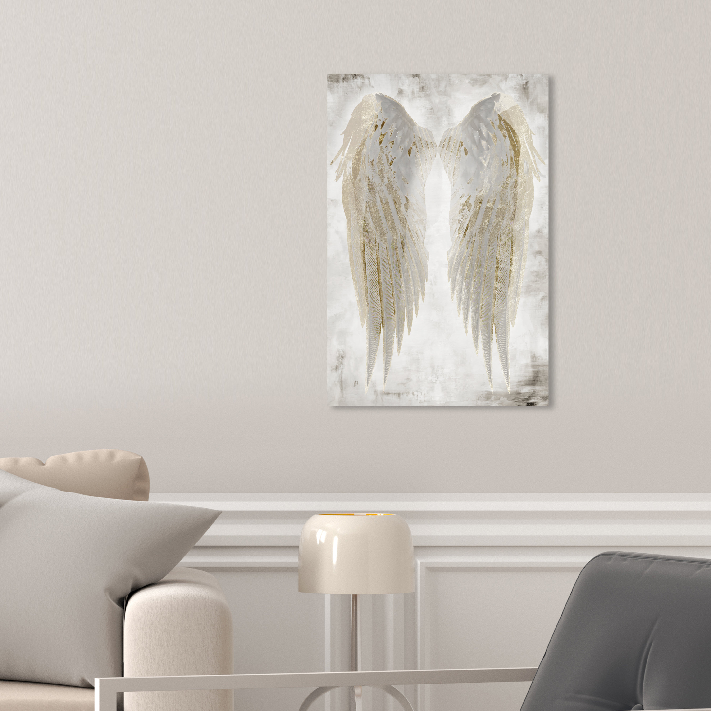 Oliver Gal Prints Wings of Angel Beige - Graphic Art on Canvas ...