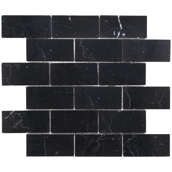 Matrix Stone USA 2'' x 4'' Marble Mosaic Floor Use Tile | Wayfair