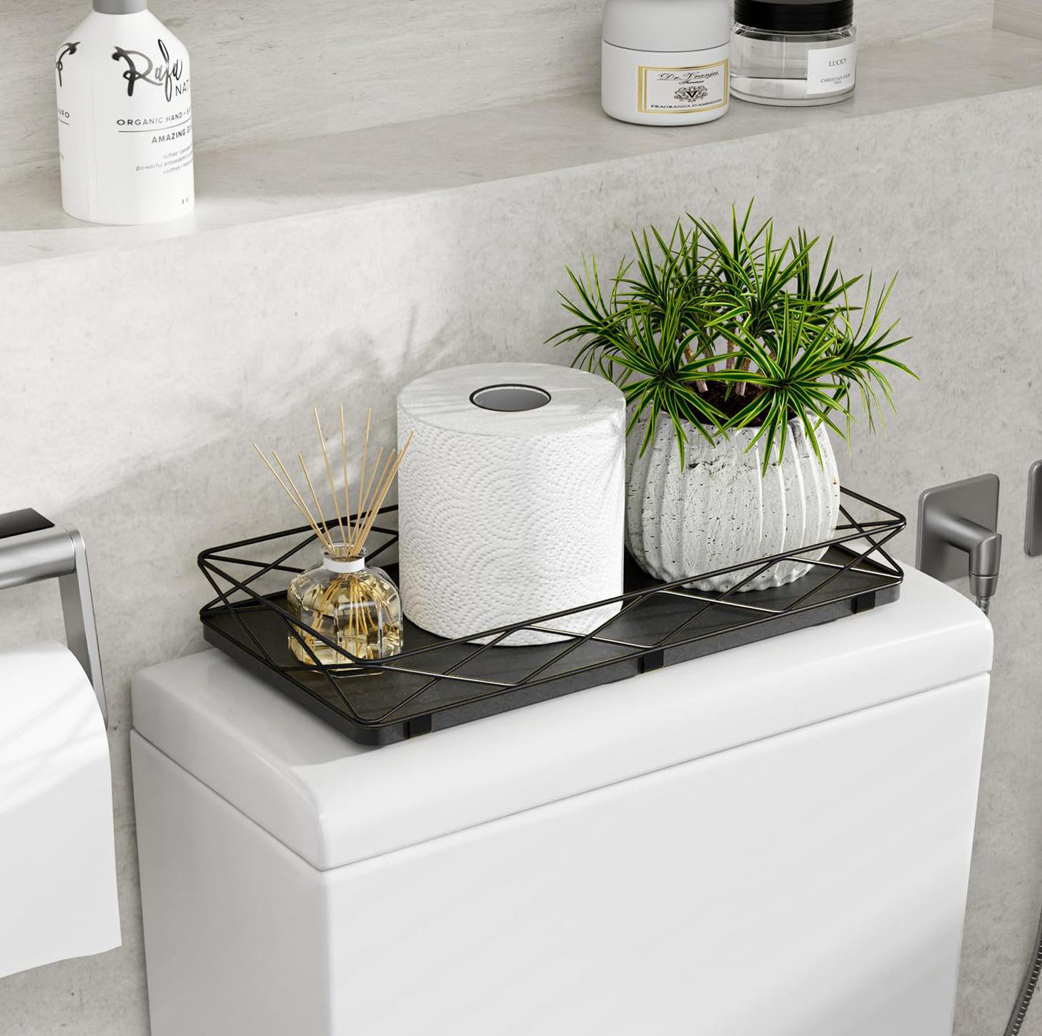 Brayden Studio Toilet Paper Basket Holder, 13" Bathroom Tray Countertop ...