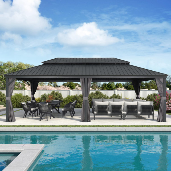 Purple Leaf Pavillon de jardin extérieur en aluminium 14 pi x 24 pi à ...