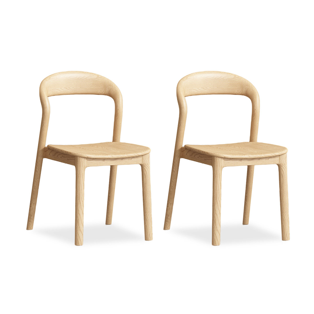 Corrigan Studio® Solid Wood back side Chair(Set of 2) | Wayfair