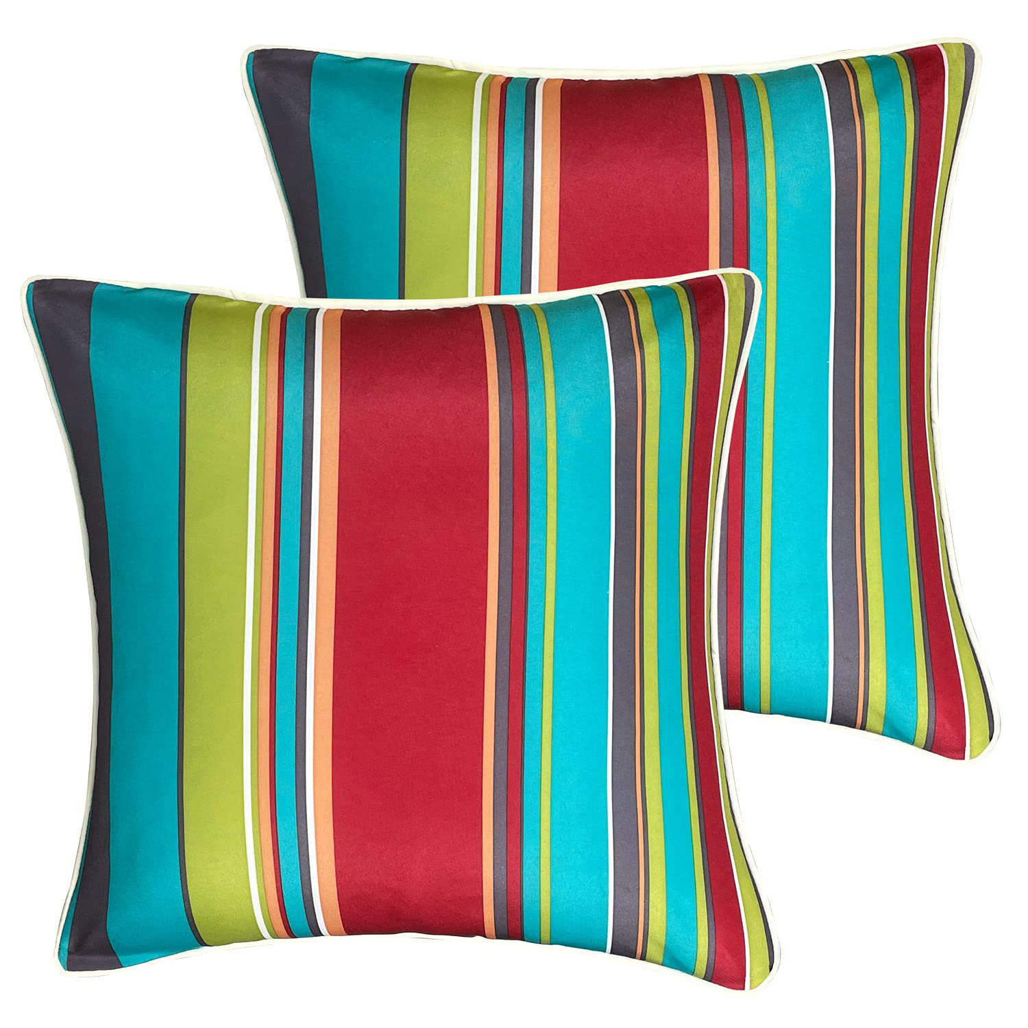 wanmo Inserts Included Outdoor Throw Pillows, Pack Of 2 Striped Water ...