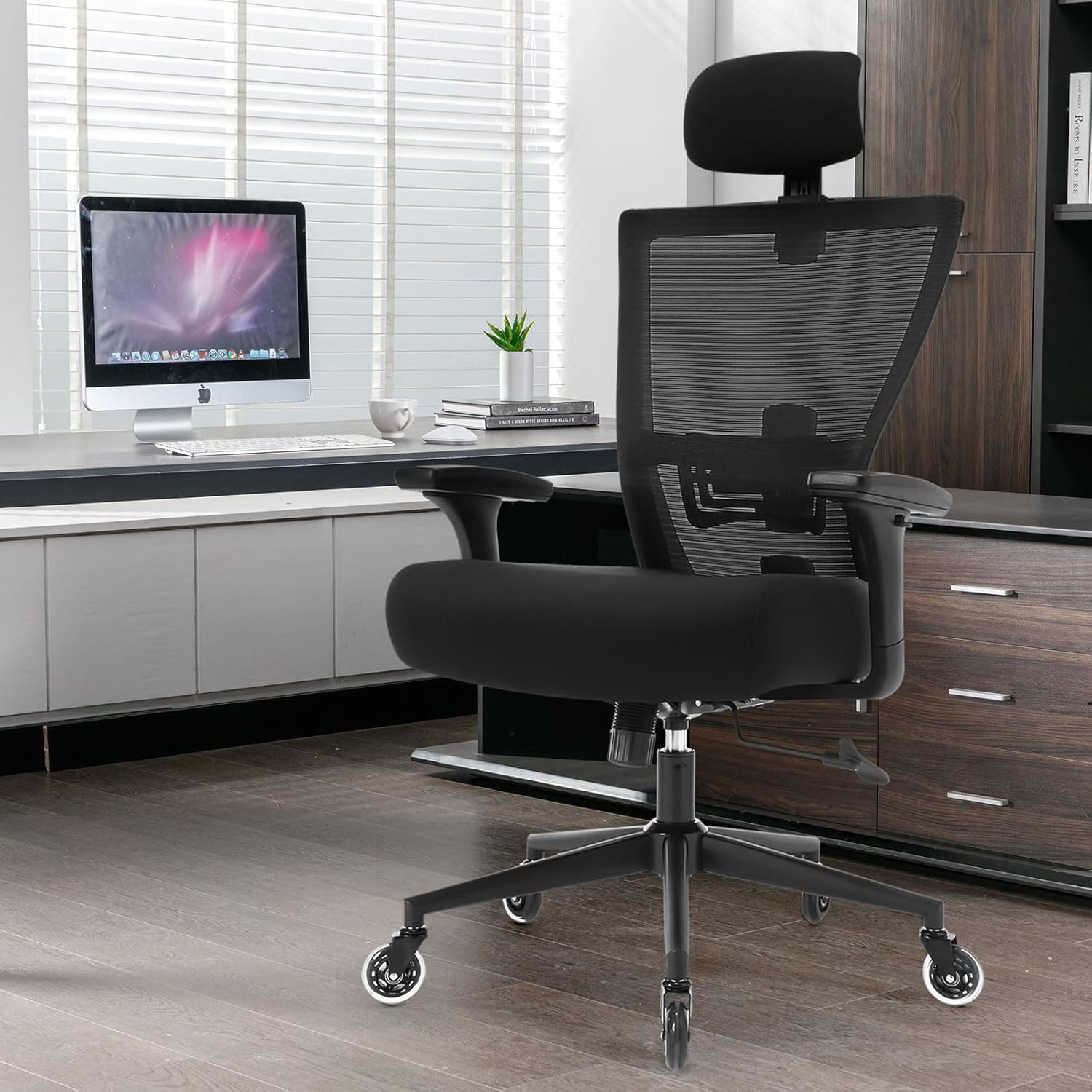 Inbox Zero Big And Tall Office Chair 500LBS Ergonomic Office Chair For ...