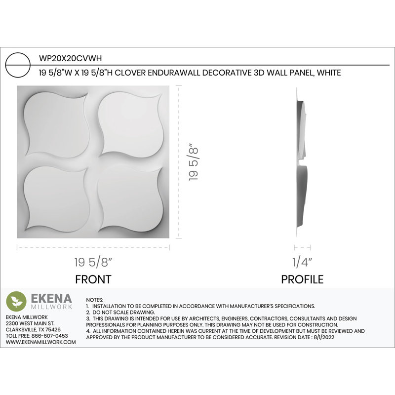 PCI Enterprises Clover EnduraWall Decorative 3D Wall Panel | Wayfair