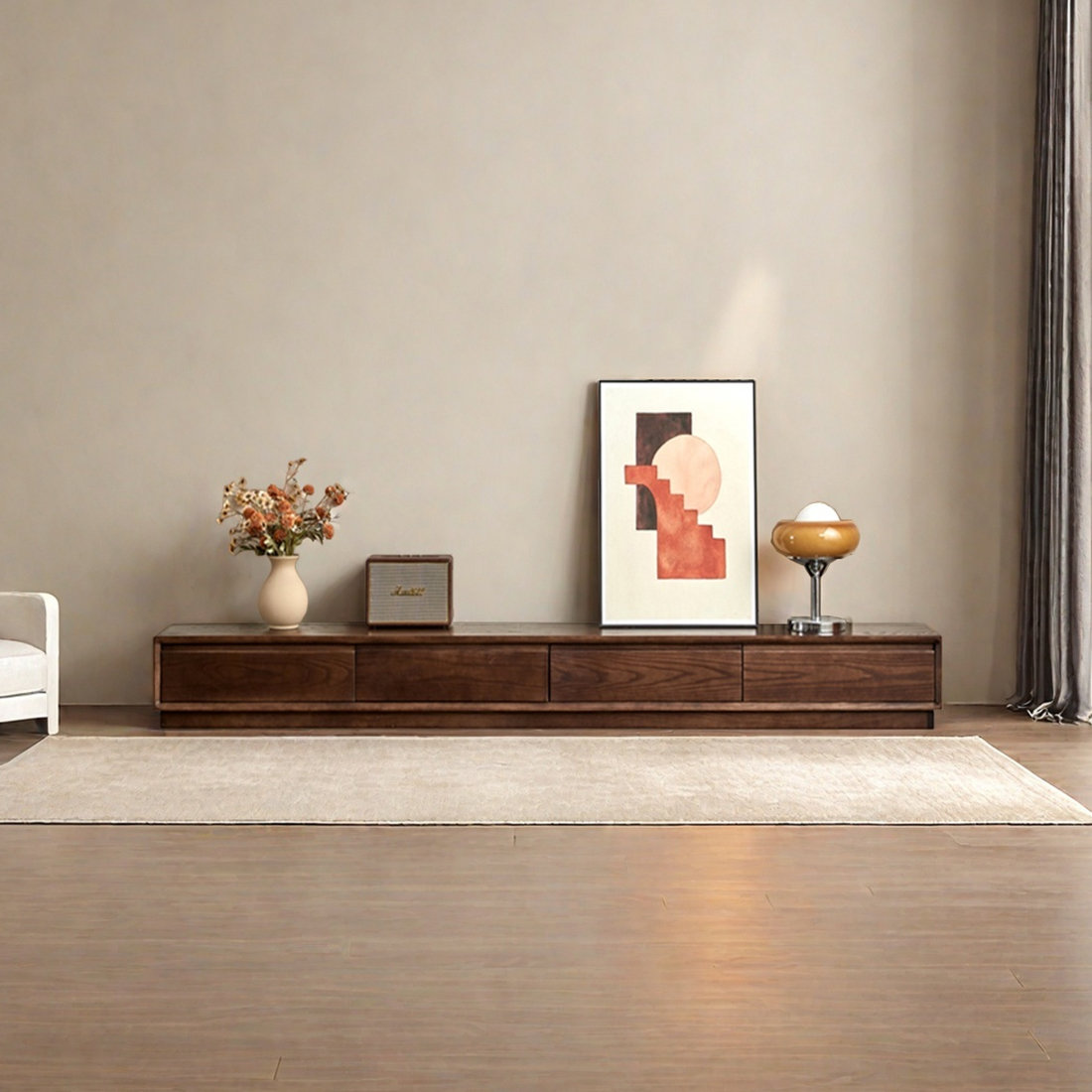 Wu's StylishVault Household Simplicity Walnut TV Stand | Wayfair