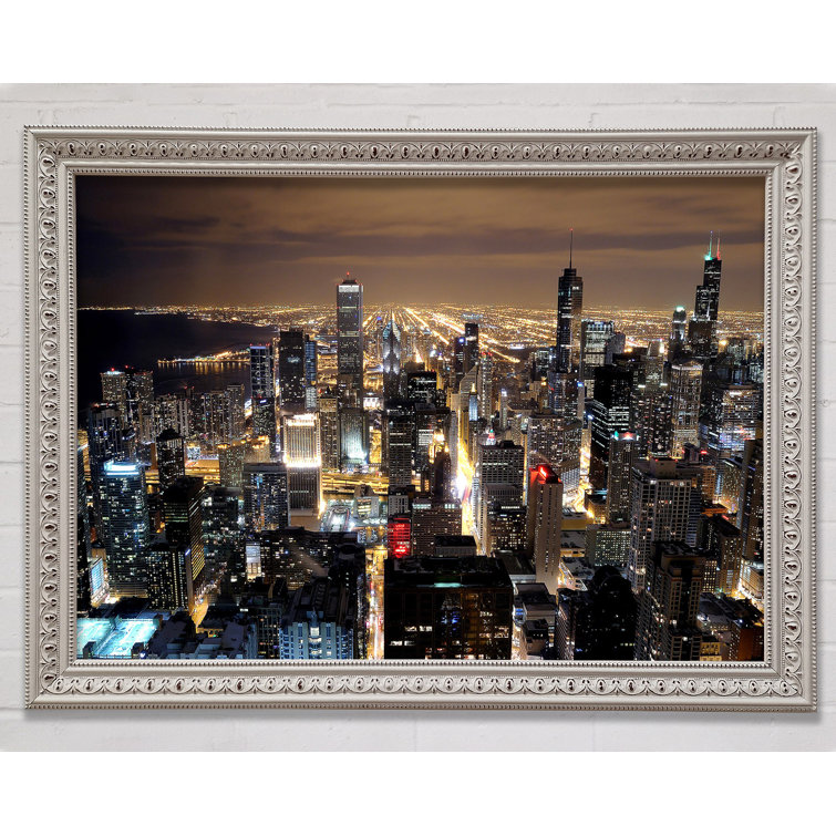 Bright Star Chicago Skyline Nights - Single Picture Frame Art Prints ...