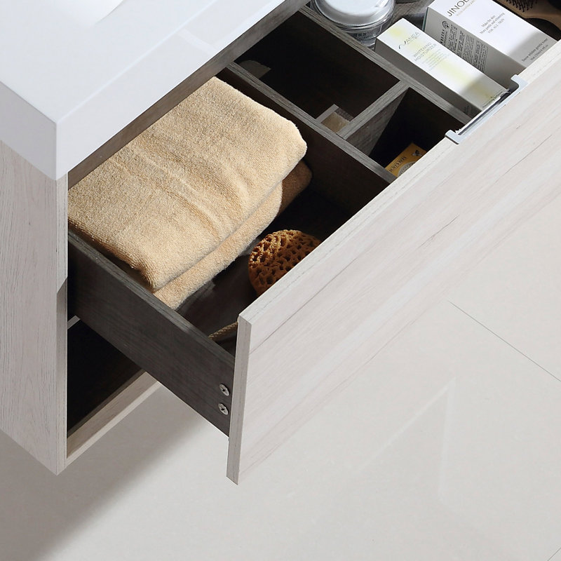 Wrought Studio™ Thynes 30" Wall-Mounted Single Bathroom Vanity Set ...