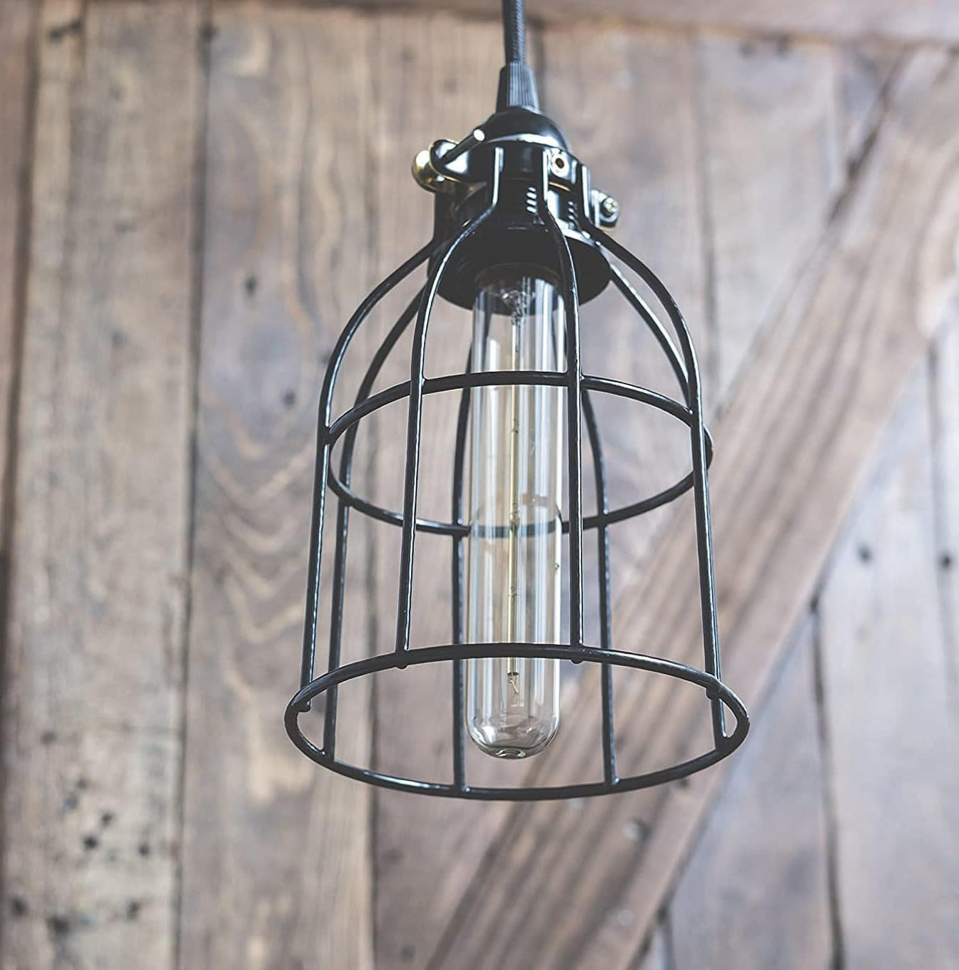 17 Stories Cylinder Metal Wire Hanging Pendant Light Cage, Which Can ...