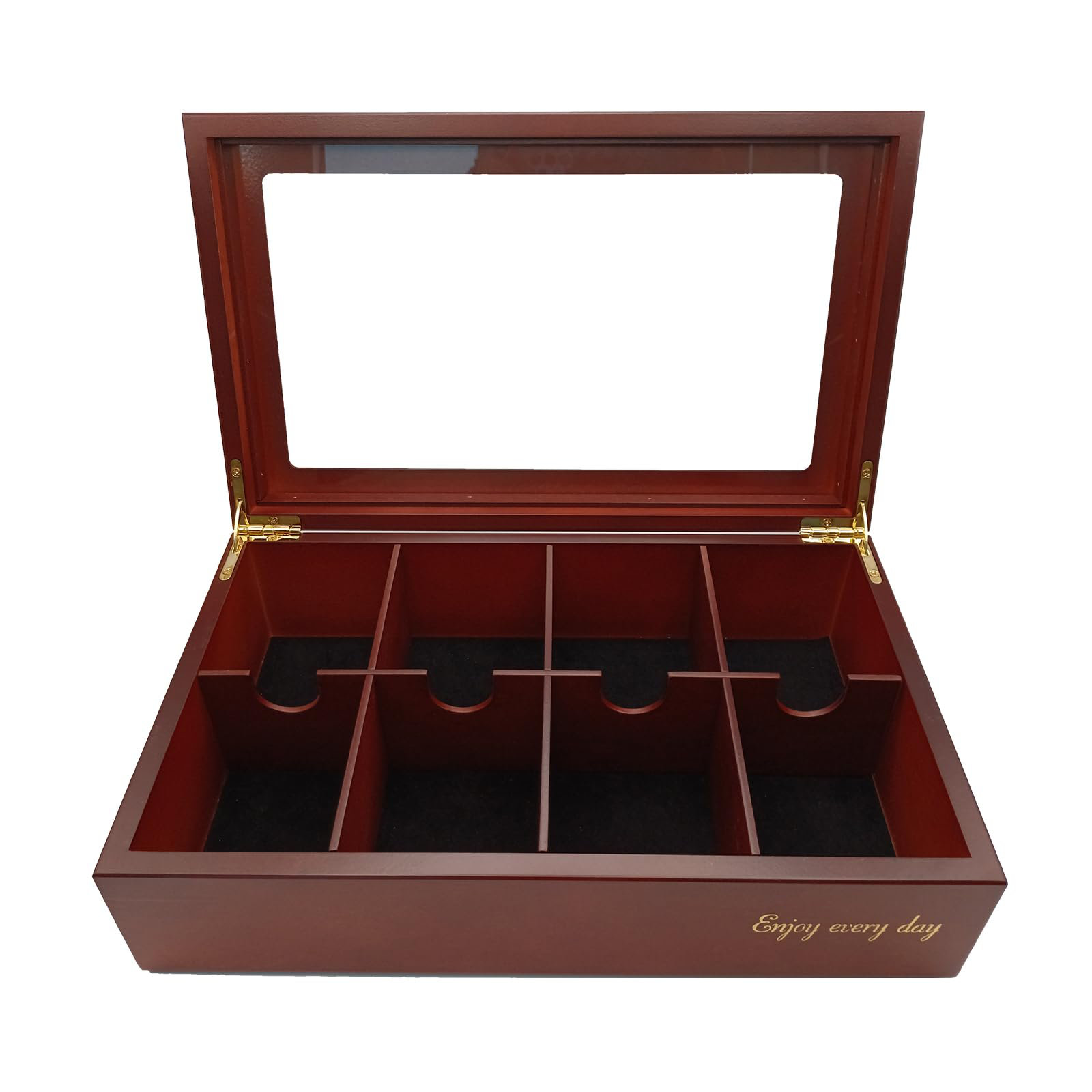 BBCPC Wooden Tea Bag Organizer – 8-Compartment Vintage Tea Box with ...