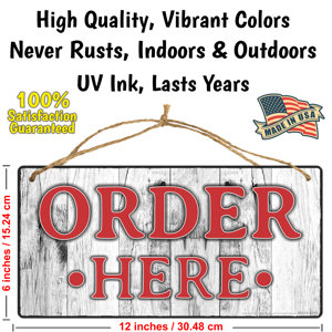 ATX CUSTOM SIGNS 2 Piece Order Here and Pick up Here Sign Set | Wayfair