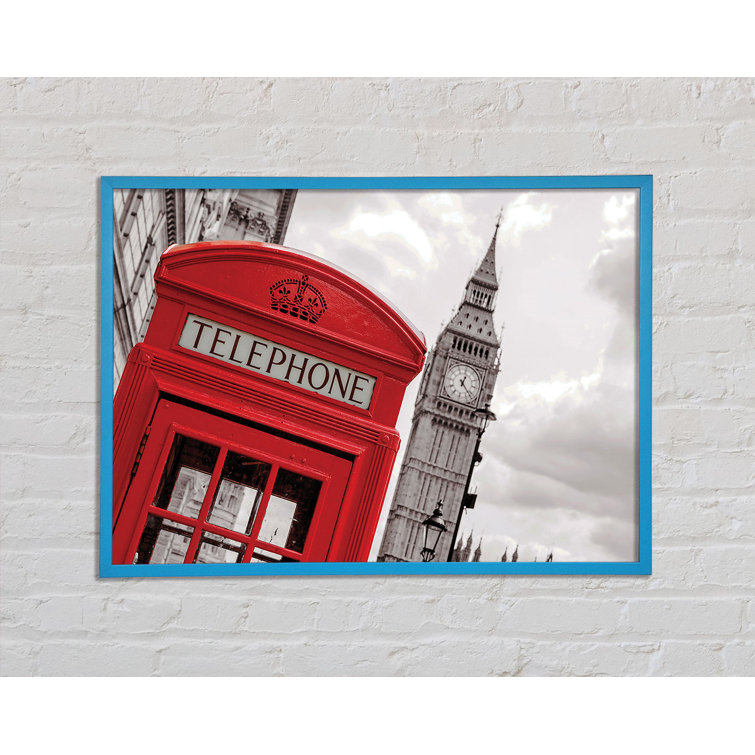 Brayden Studio Big Ben Phone Box - Single Picture Frame Art Prints ...