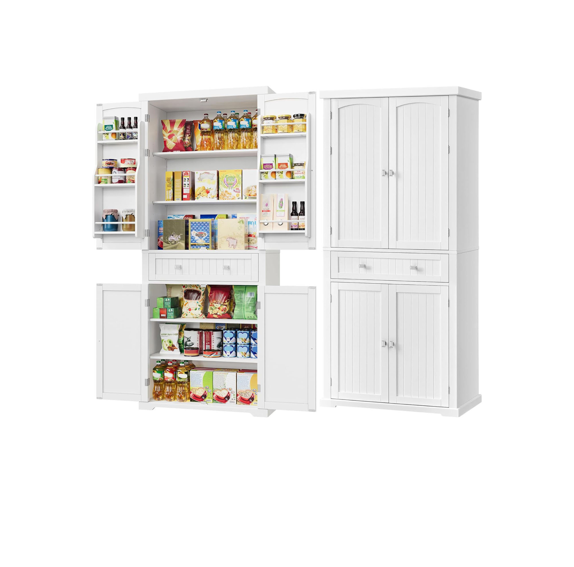 Red Barrel Studio® Cupboard Storage Cabinet With A Drawer, 2 Cabinets ...