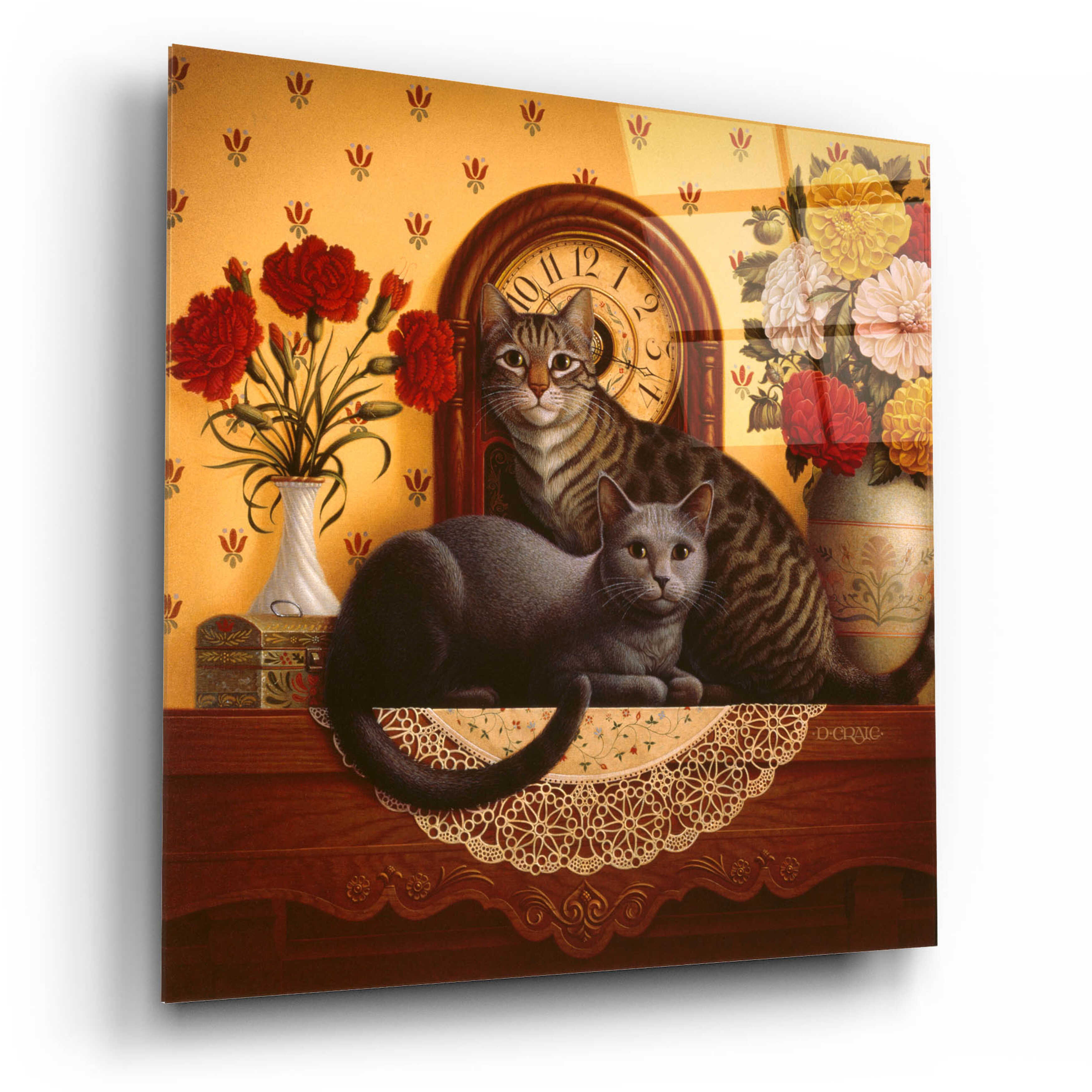 Red Barrel Studio® '047 Mantel Cats' By Dan Craig Acrylic Glass Wall ...