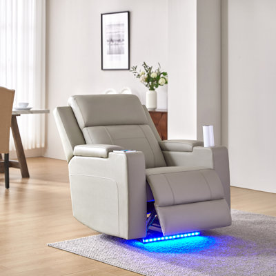 Orren Ellis Altovise Oversized One-touch Reset Genuine Leather Dual ...