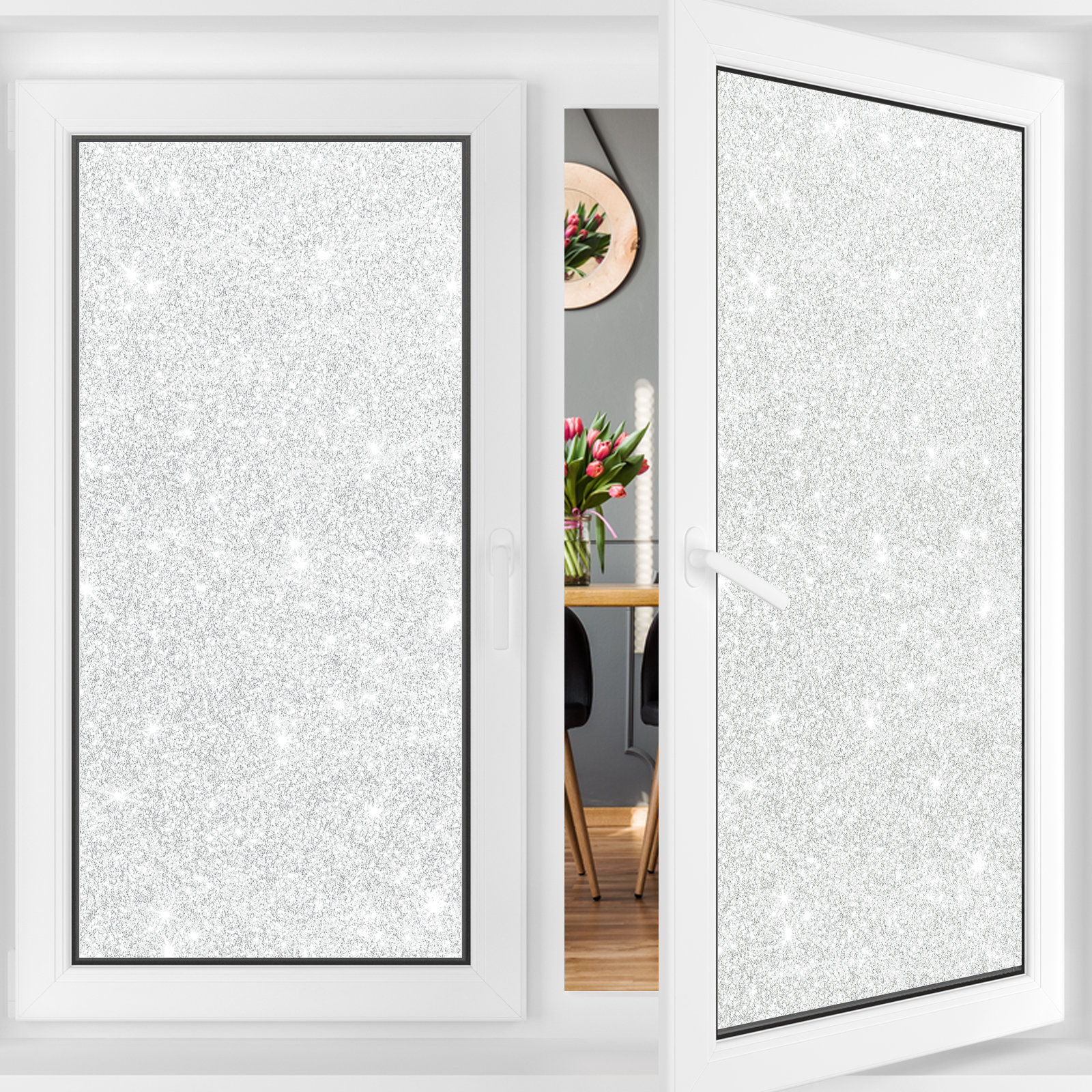 Everly Quinn Glitter Frosted Privacy Window Decal & Reviews | Wayfair