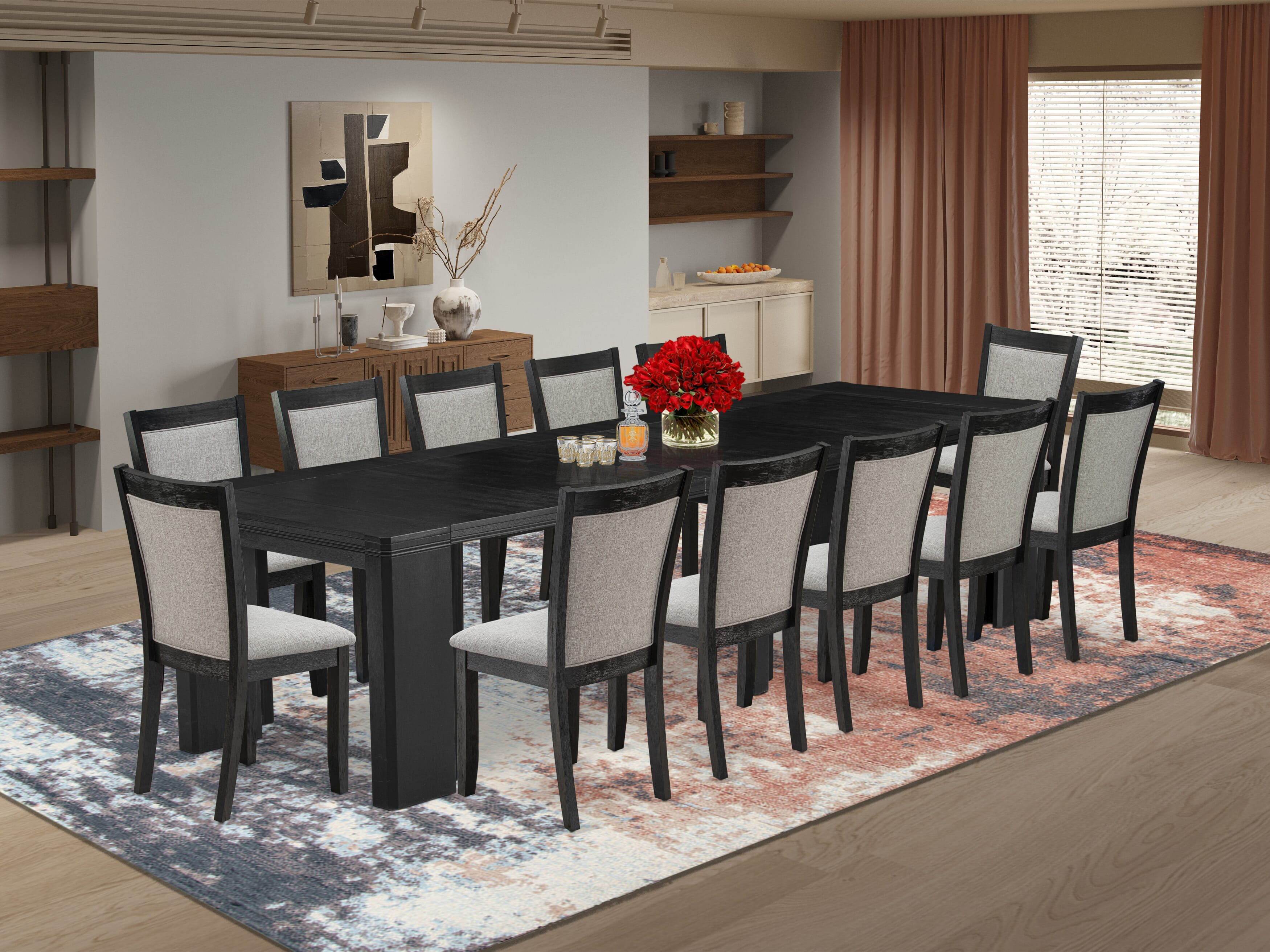 Luxe by East West Furniture 13-piece Dining Room Table Set a Xtenczar ...