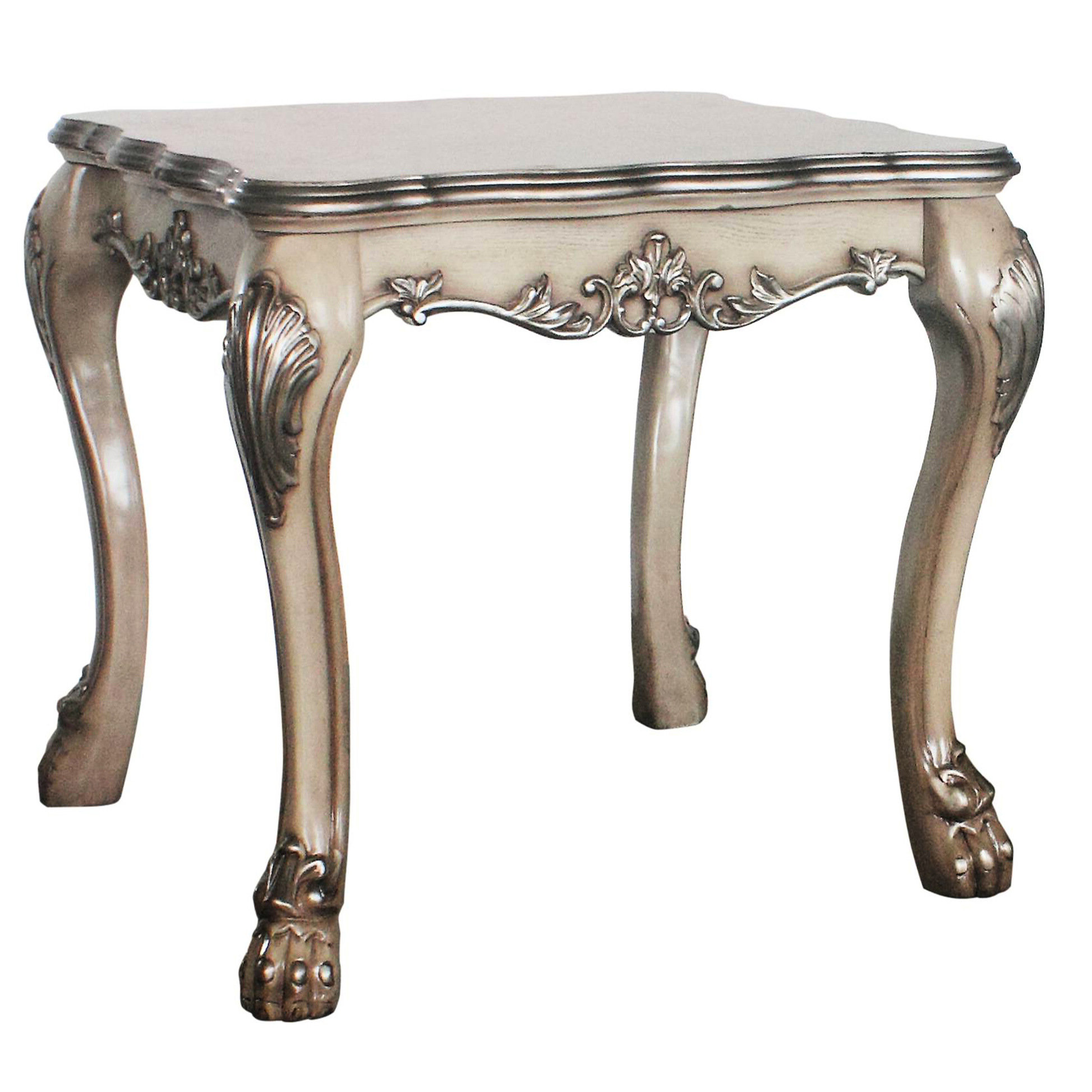 Astoria Grand Vintage Style Square End Table With Ornate Designs And A ...