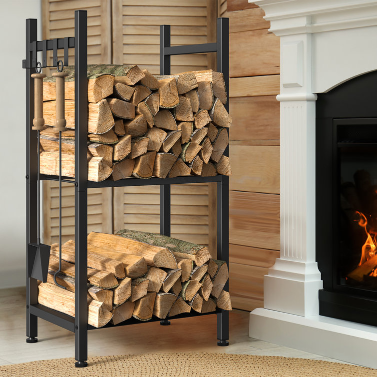 Ebern Designs Lilimae 15.7'' W Metal Log Rack & Reviews | Wayfair