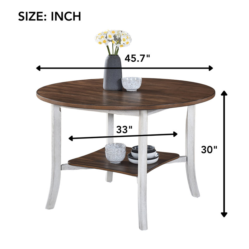 Winston Porter Modern Farmhouse Design Round Dining Table With 4 Legs ...