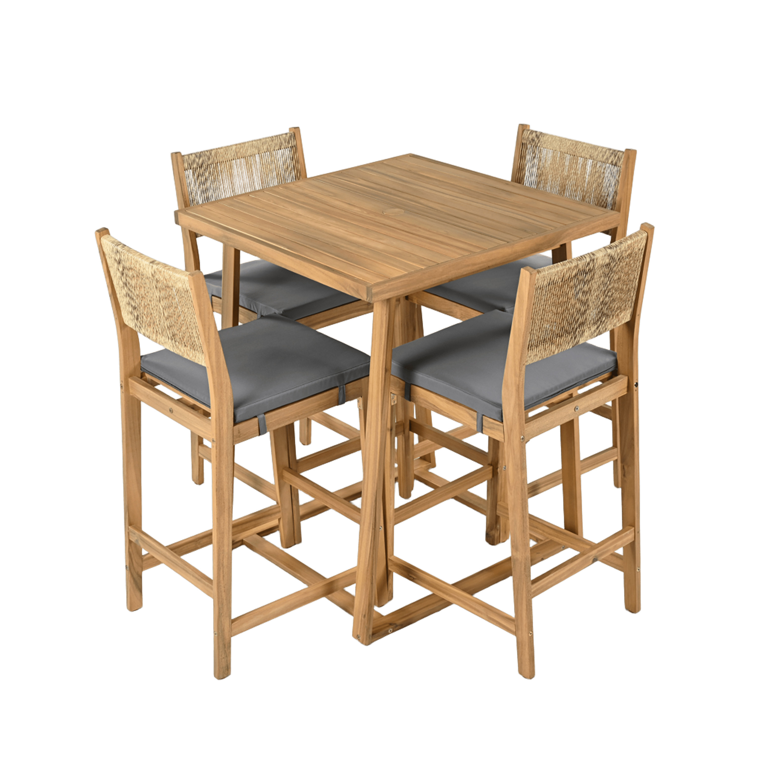 Lark Manor™ Alessandro Outdoor 5-Piece Acacia Wood Bar Set With ...