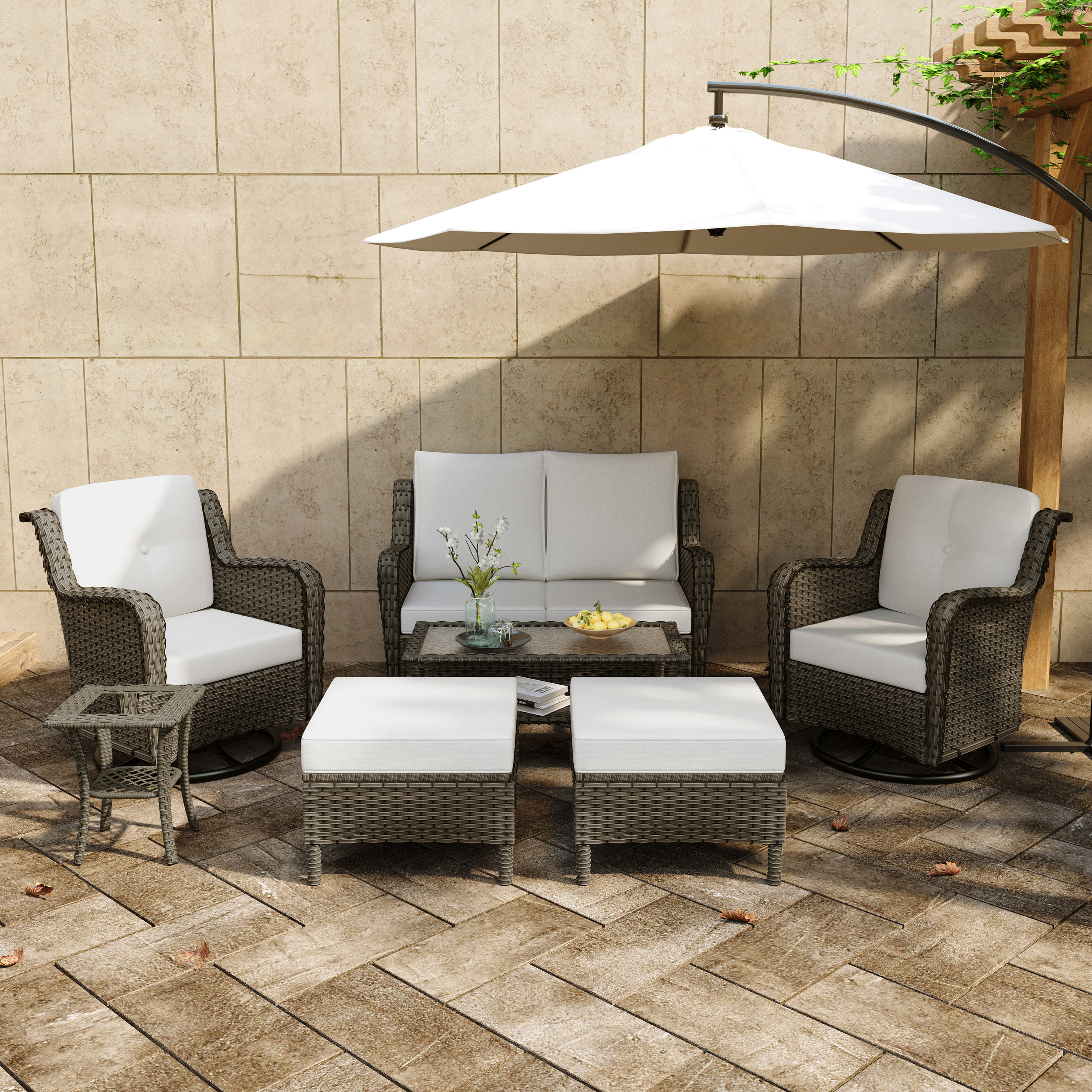 Winston Porter Mapleview 4-Person All-Weather Rattan & Wicker Outdoor ...