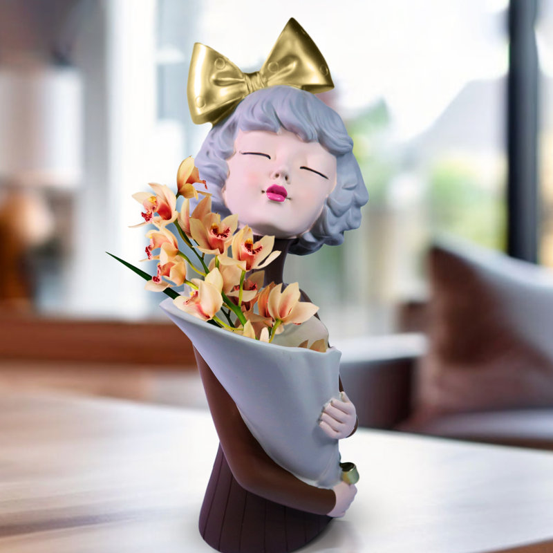 House of Hampton® Dotsie Teal 15" Resin Table Vase | Wayfair