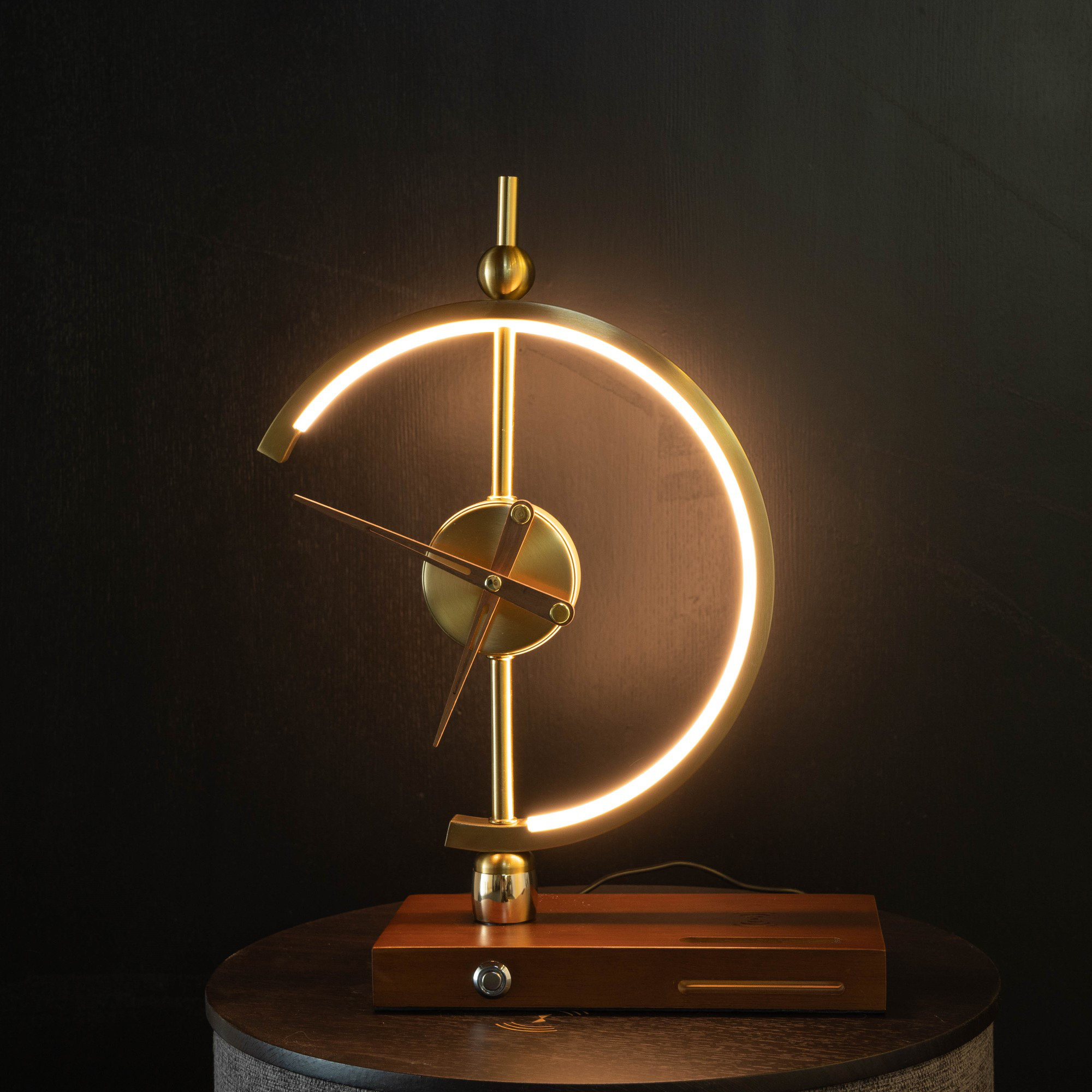 Everly Quinn Albom LED Clock Lamp With Wireless Phone Charging Spot ...