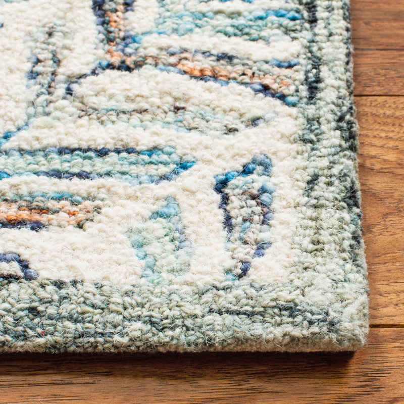 Langley Street Handmade Wool Aqua/Turquoise Rug & Reviews | Wayfair