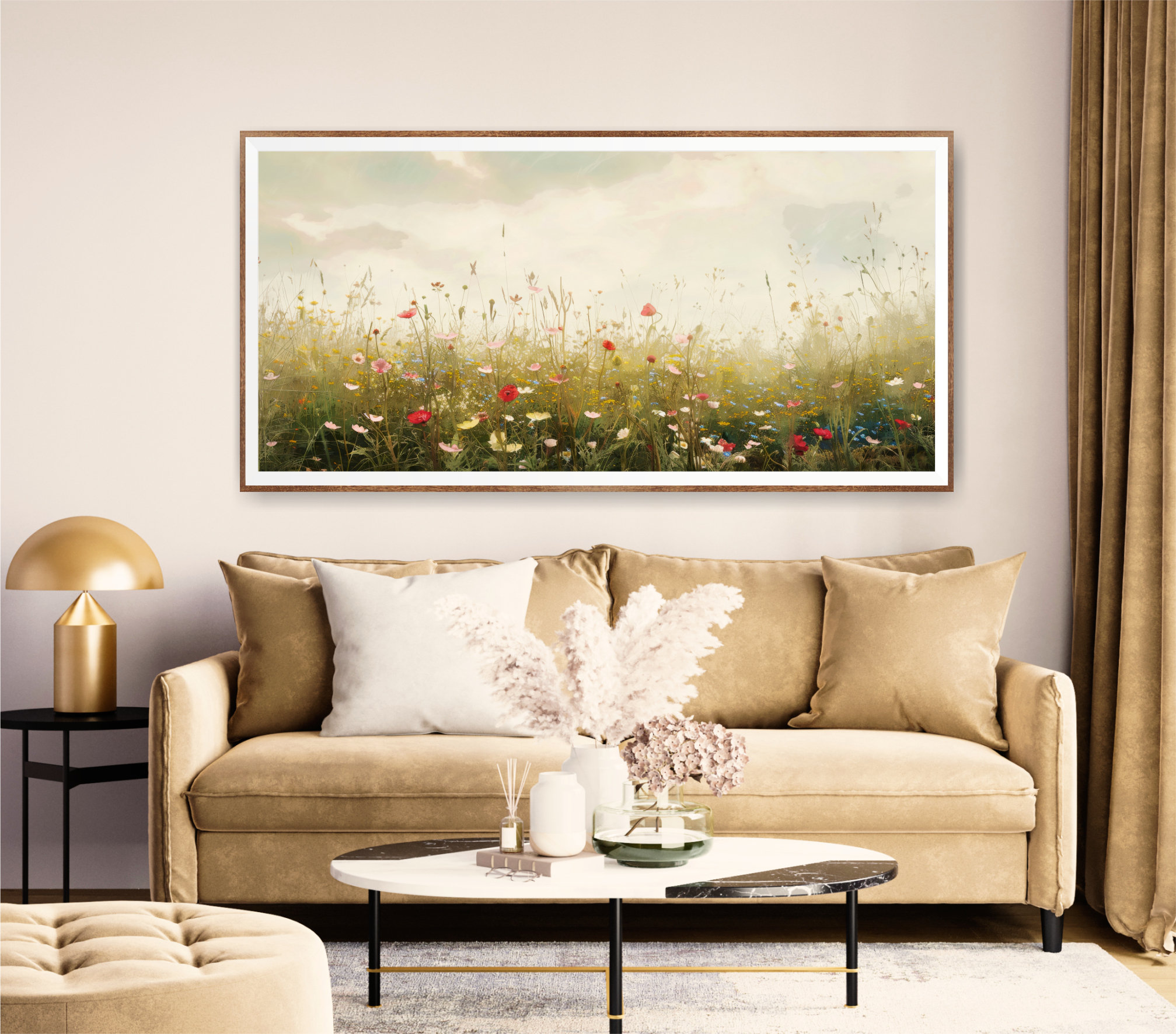 ART TERRITORY Country Panoramic Fields Horizontal Print, Countryside ...