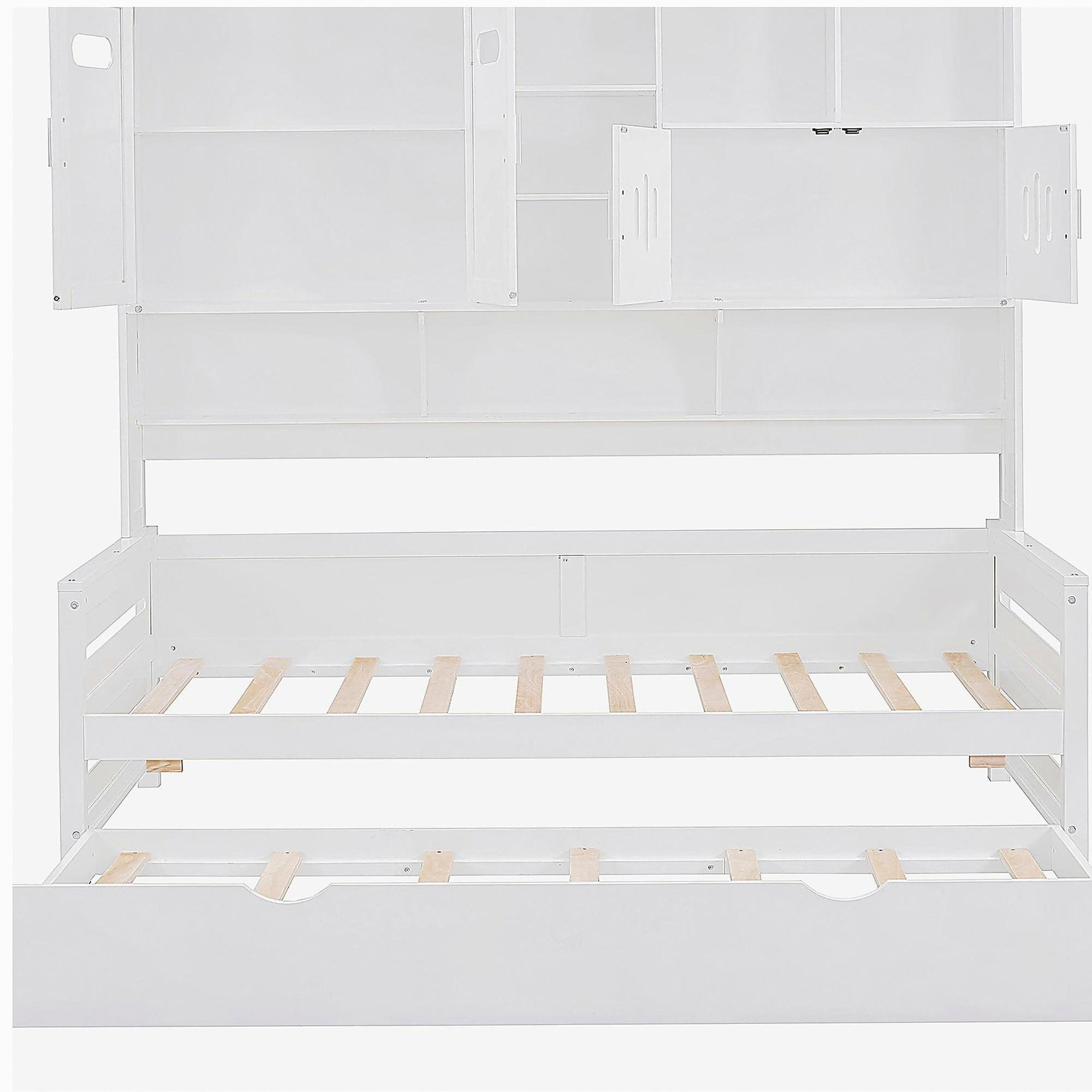 Latitude Run® Wooden Japanese-style daybed with a double storage bed ...