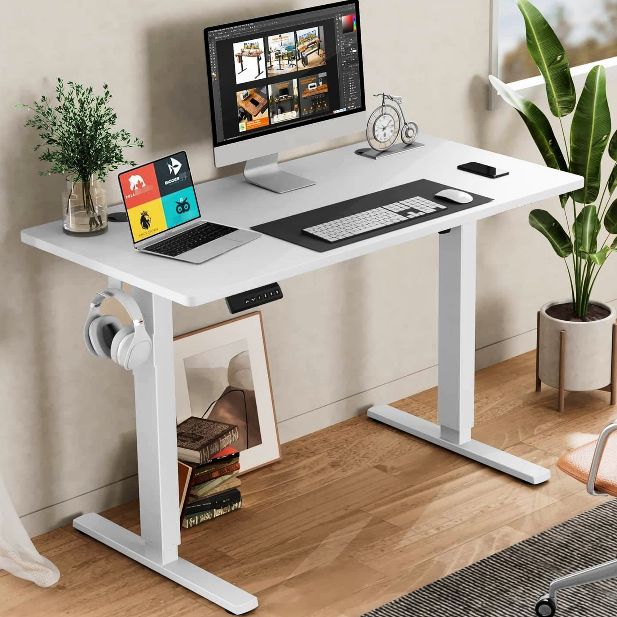 Inbox Zero Electric Adjustable Desk, Ergonomic Sit To Stand For Work ...