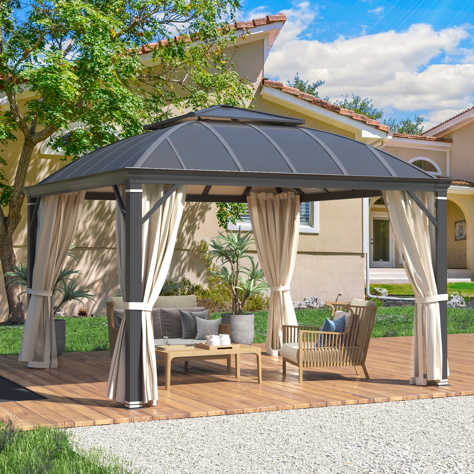 EROMMY Aluminum Patio Gazebo | Wayfair