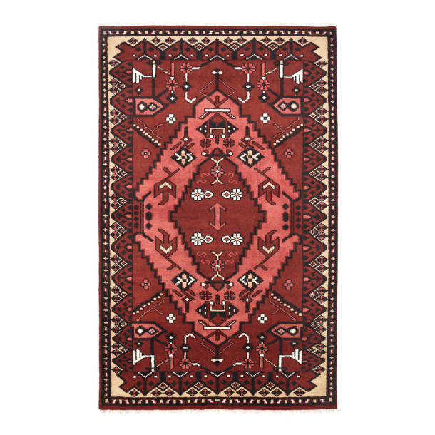 Matteson Hand-Knotted Red/White/Blue Rug | AllModern