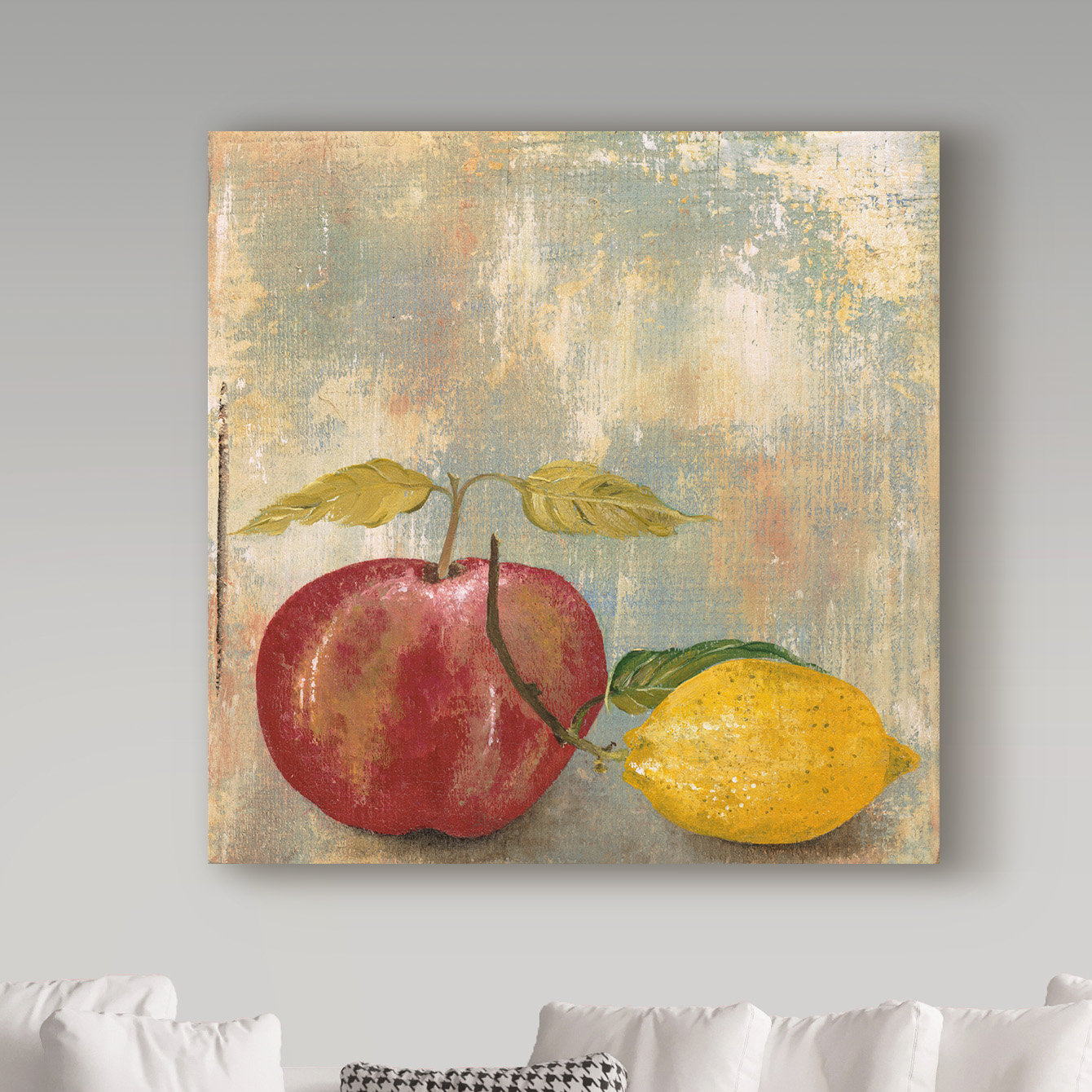 August Grove® Dougray 'Fruit Apple Lemon' Acrylic Painting Print on ...