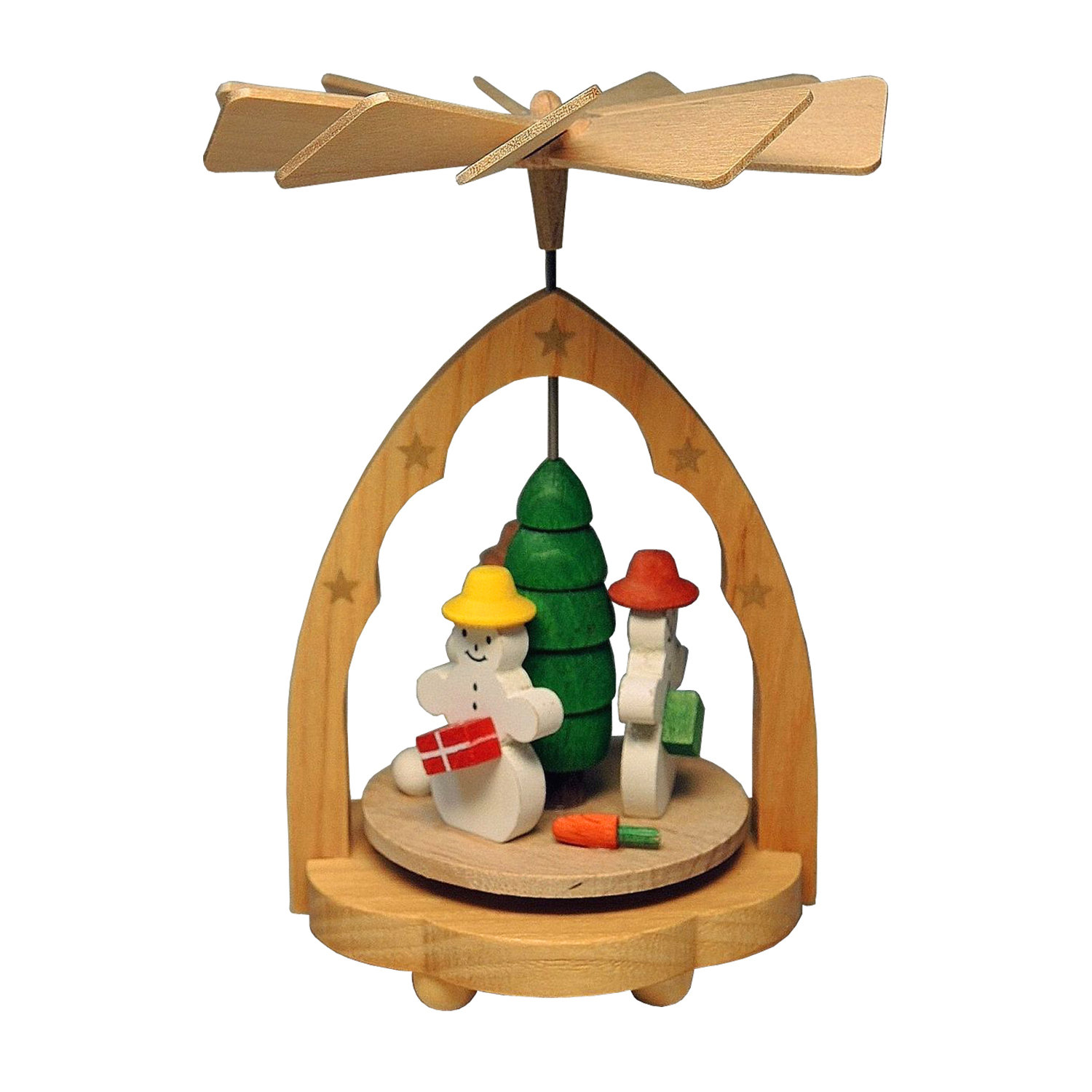 Ophelia & Co. Snowman Pyramid Figure Natural Wood Finish | Wayfair