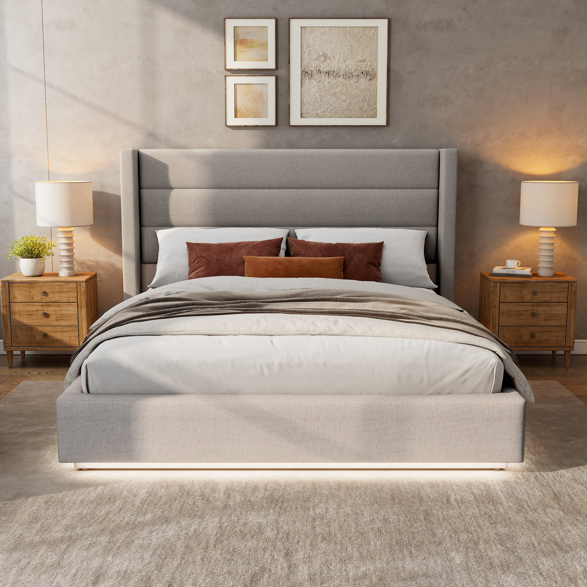 Brayden Studio® Platform Bed with LED light | Wayfair
