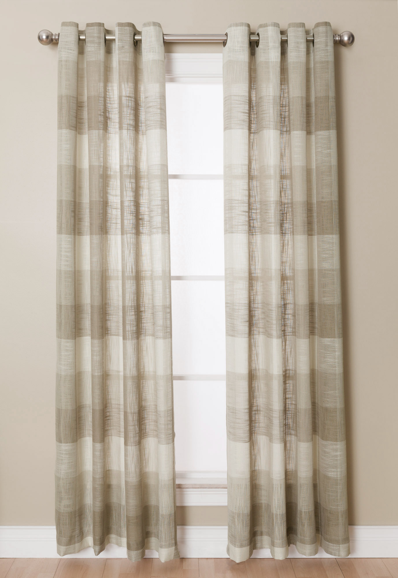 Winston Porter Braylsham 100% Polyester Light-Filtering Plaid Curtain ...