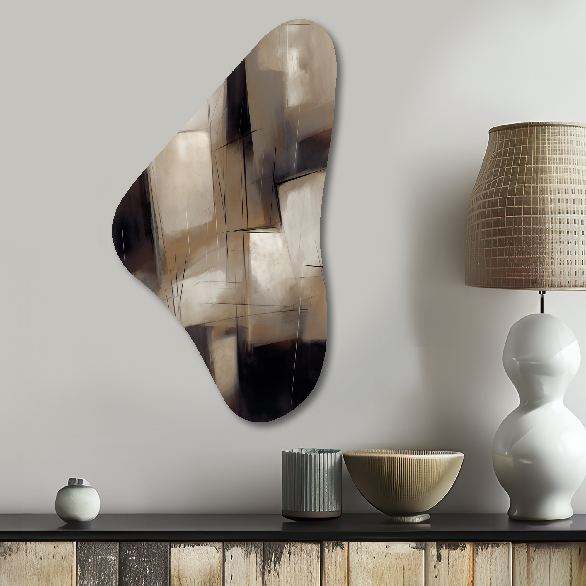 East Urban Home Painting Of Abstract Shapes IV - Asymmetrical Abstract ...