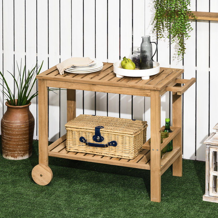 Millwood Pines Tulloch Solid Wood Bar Cart | Wayfair