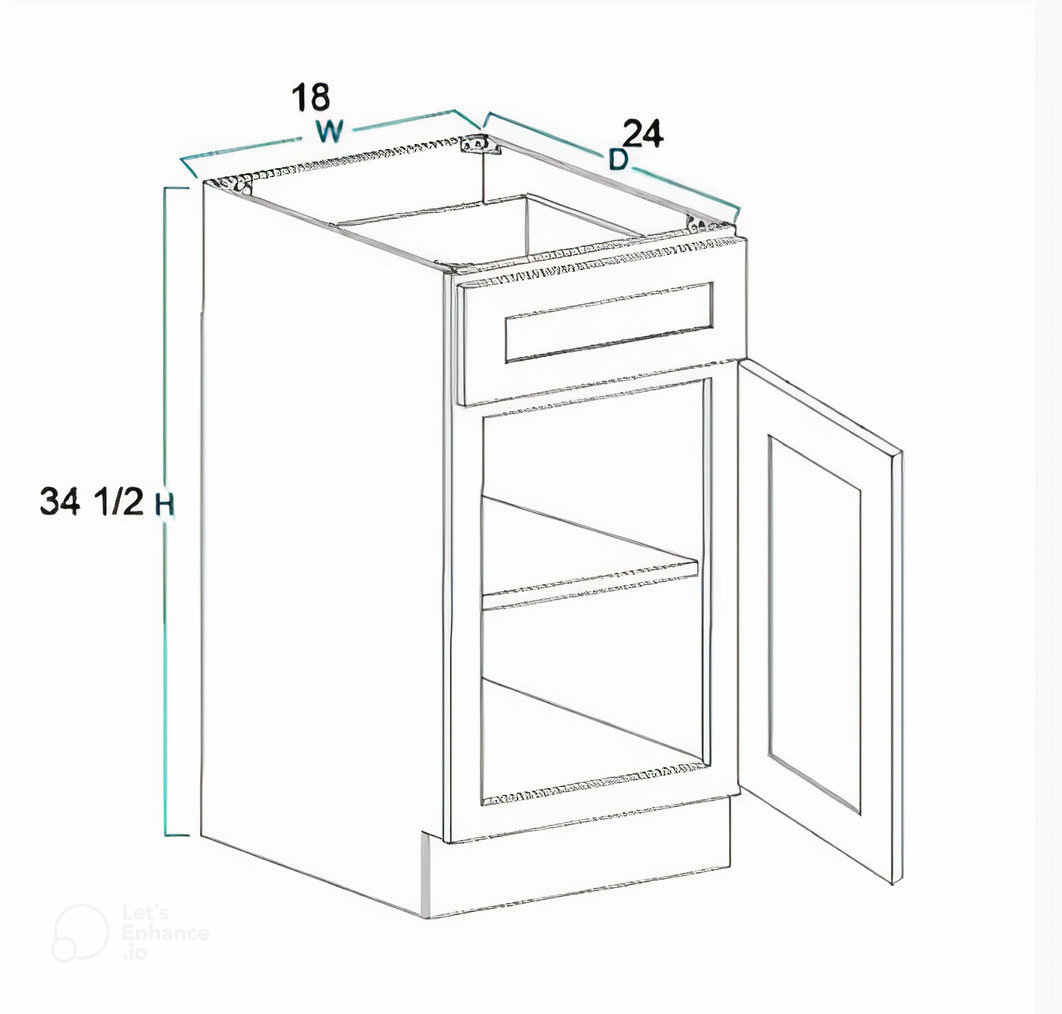 Vanity Atelier Ready-to-Assemble Standard Kitchen Base Cabinet in White Shaker 12"/15"/18"/21 ...