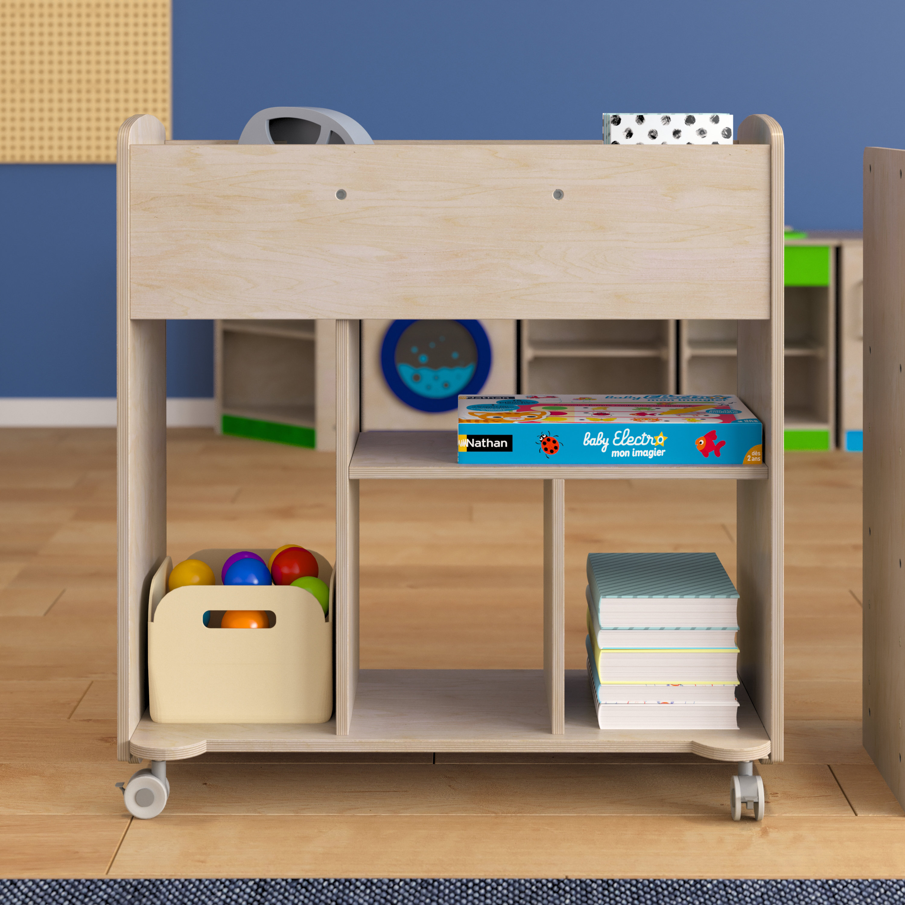 Bright Beginnings Mess Magic Commercial Wooden Classroom Mobile Storage ...